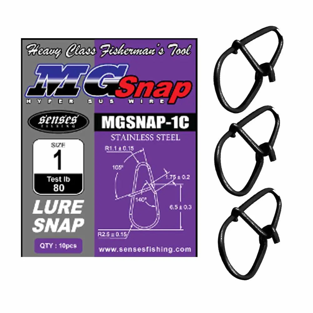 Senses Hyper SUS Wire MG Lure Snap Black - Fishon LLC